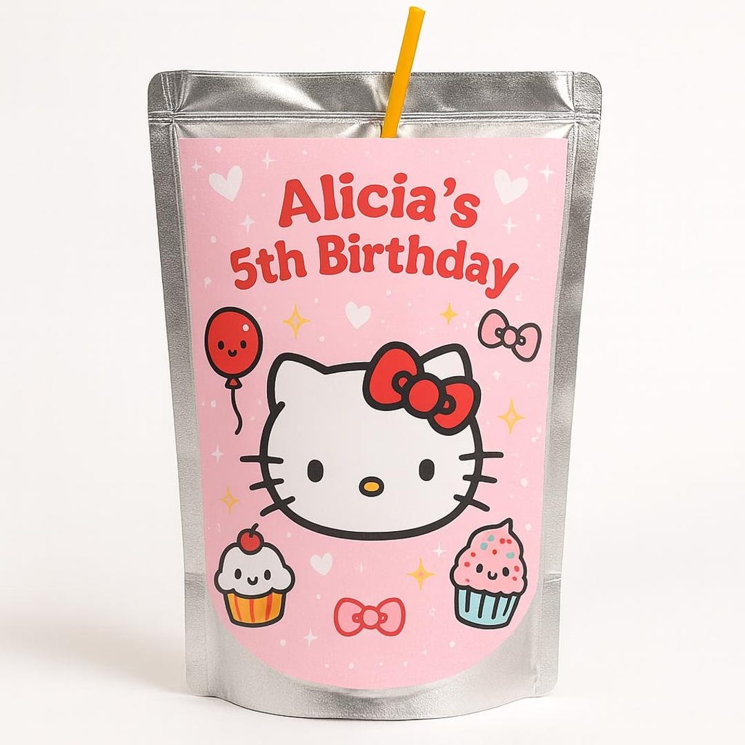 Custom Hello Kitty-inspired Capri Sun Labels – Digital or Printed Party ...