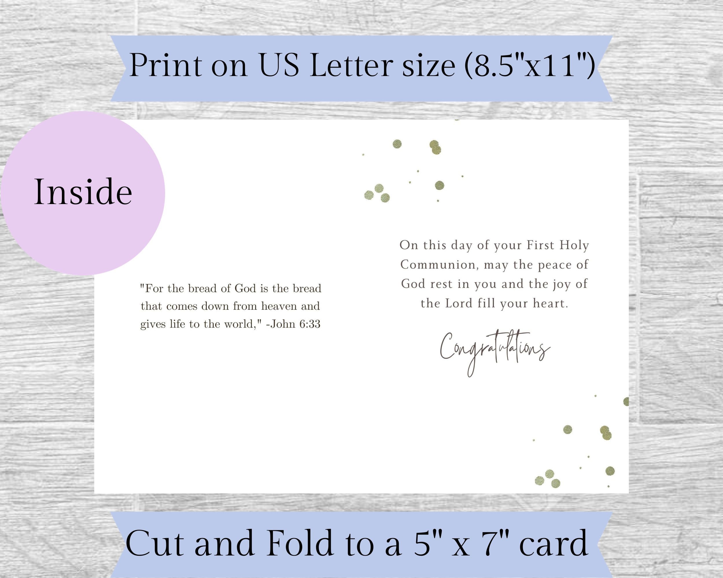First Holy Communion Digital Download Card | Catholic Greeting Card - Etsy