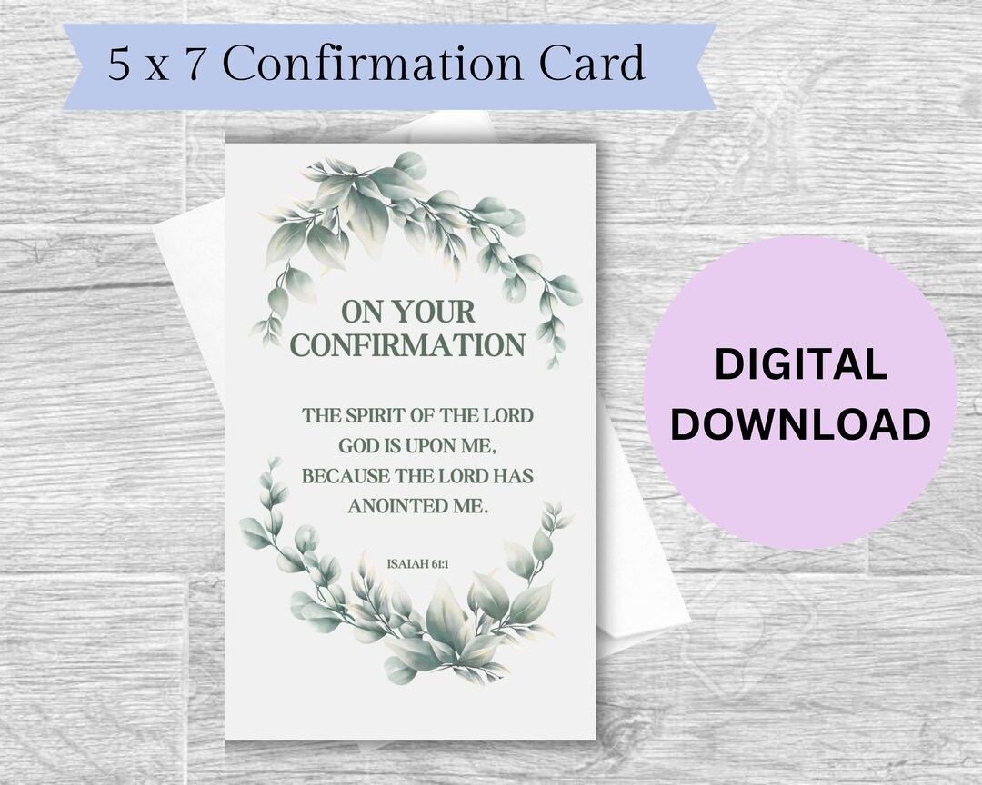 Catholic Confirmation Congratulations Digital Download Greeting Card - Etsy