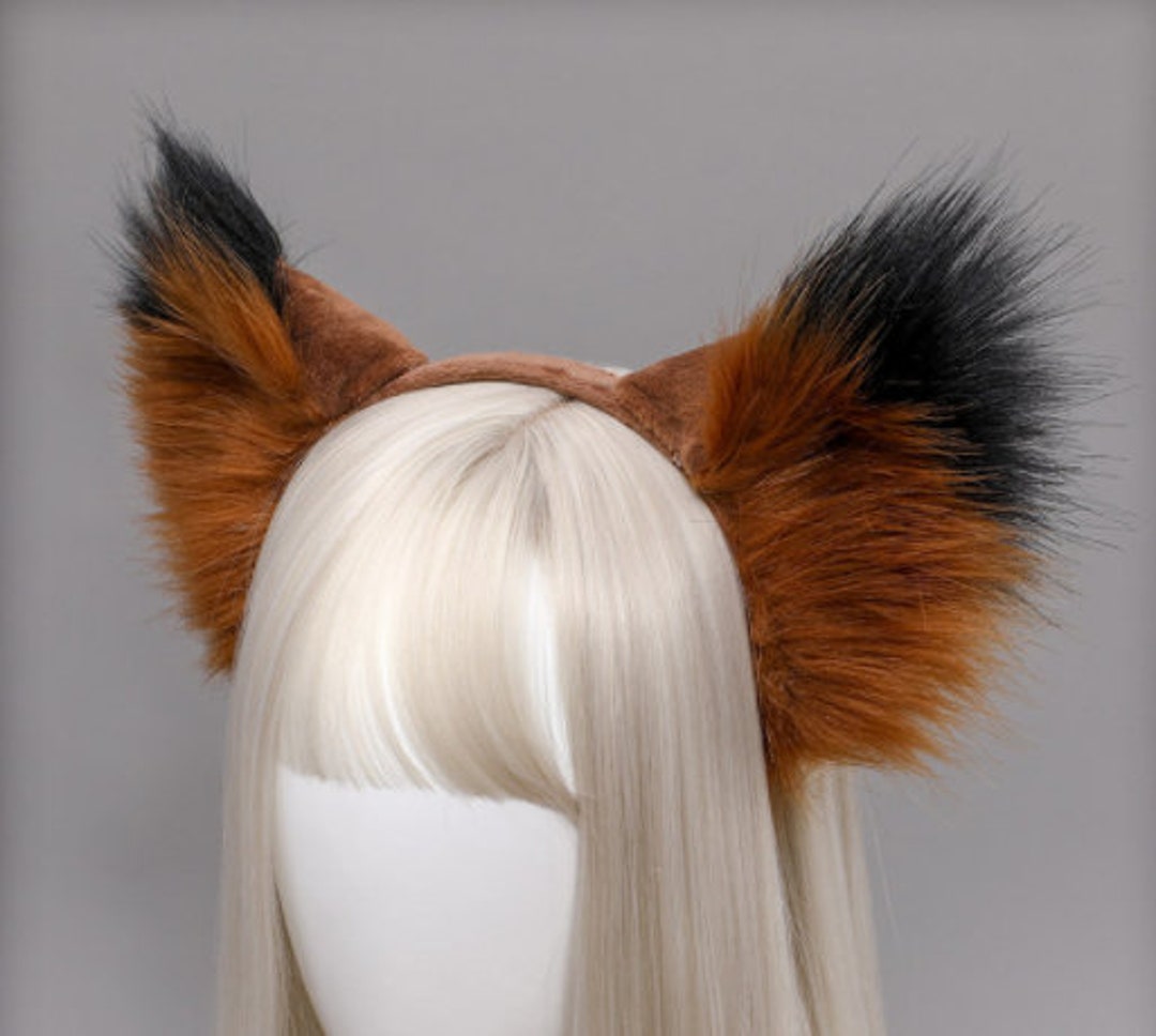 Handmade Black & Camel Cat Ear Headbandrealistic Cat - Etsy