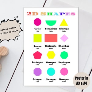 Shapes Activity for Preschool | Colourful 2D Shapes Poster | Kids ...