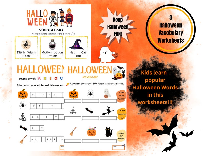 Halloween Activity Bundle: Bingo, I Spy, Word Search (PDF) - Etsy