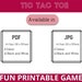 Printable Tic Tac Toe Game | Entertainment Activity Sheet | Instant ...