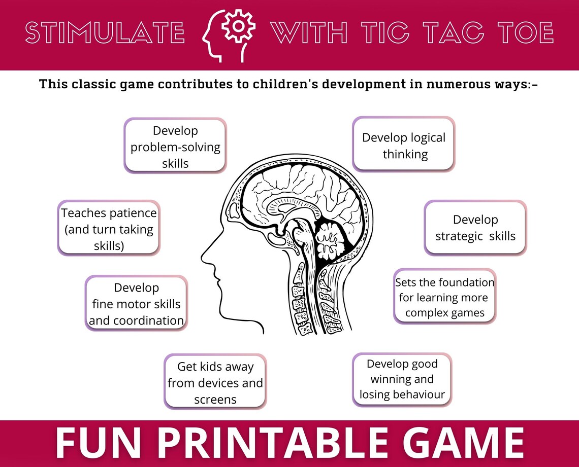 Printable Tic Tac Toe Game | Entertainment Activity Sheet | Instant ...