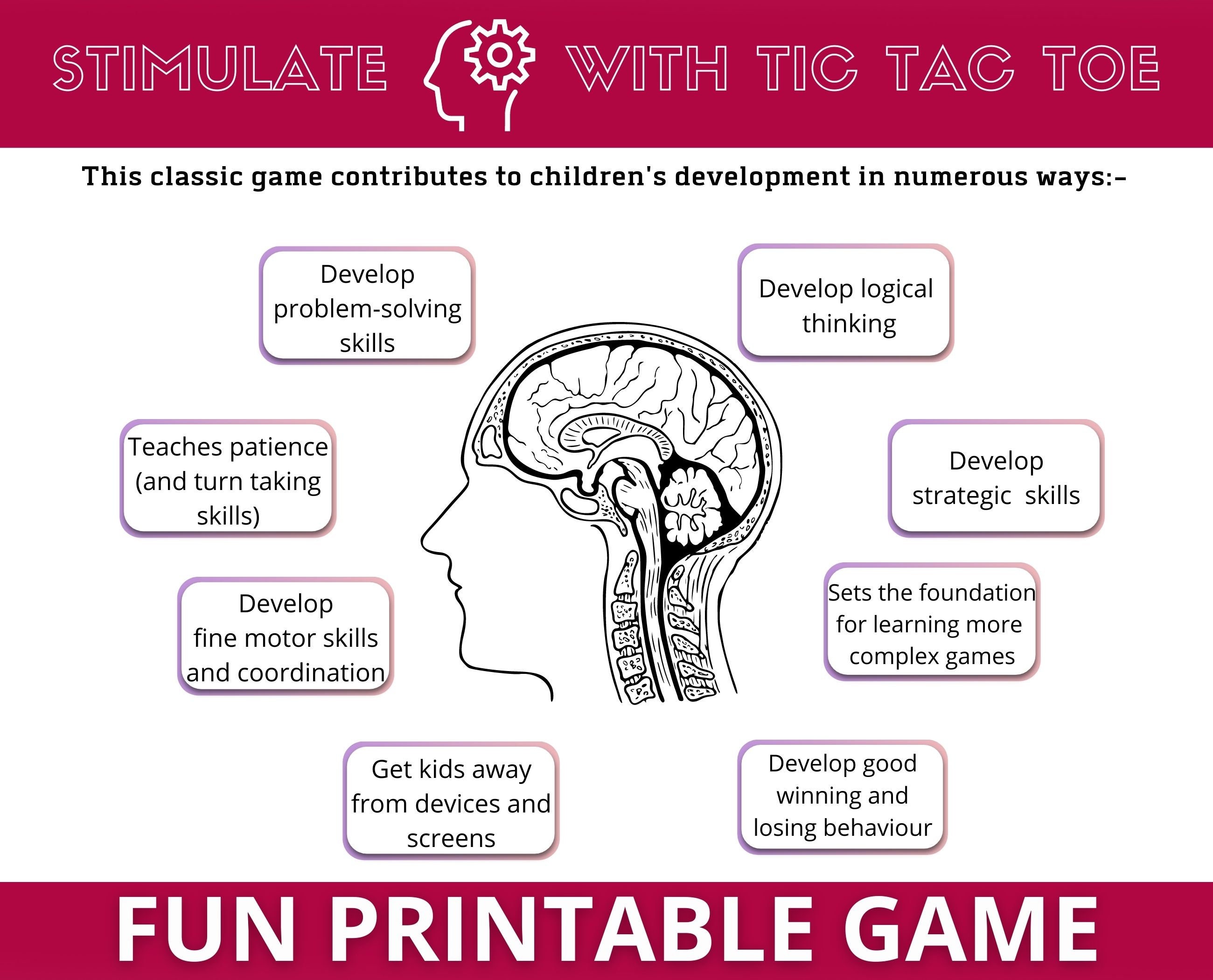 Printable Tic Tac Toe Game | Entertainment Activity Sheet | Instant ...