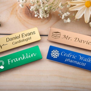Personalized Engraved Metal Name Badges,staff ID Tags With Magnetic ...