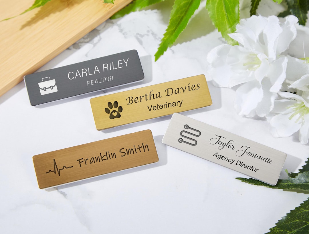 Personalized Engraved Metal Name Badges,custom Name Badge,magnetic Name ...