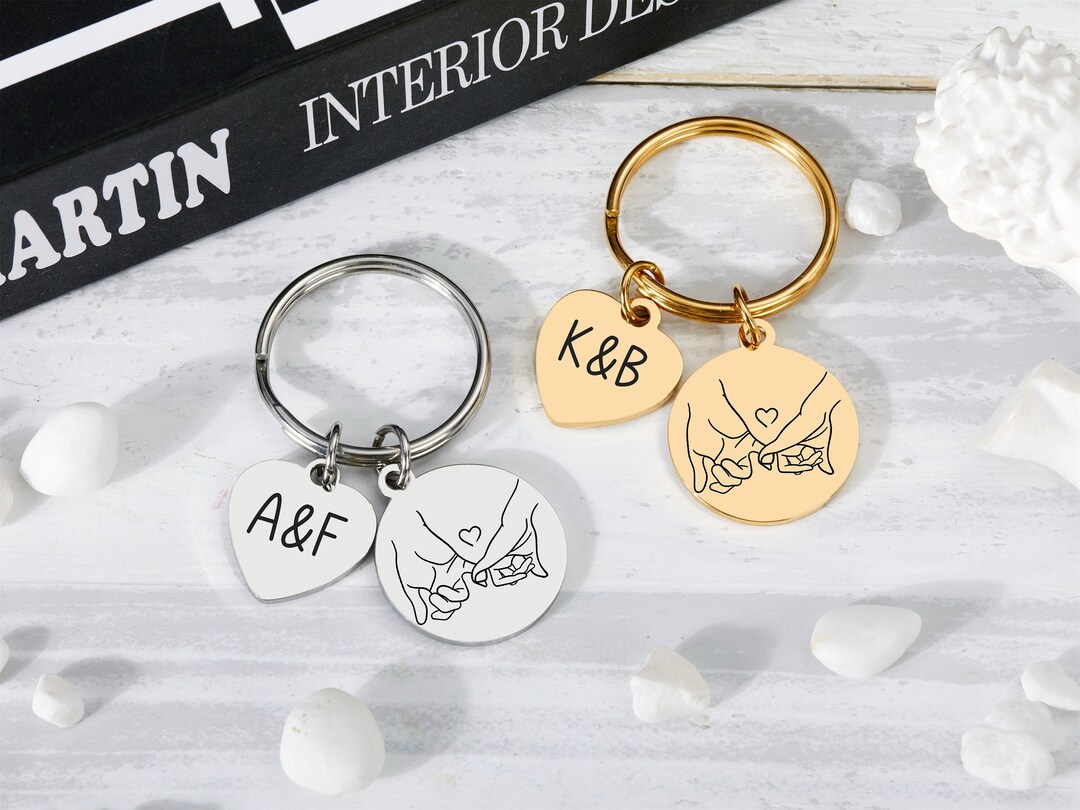 Personalized Metal Keychain,custom Couple Keychain,pinky Promise ...