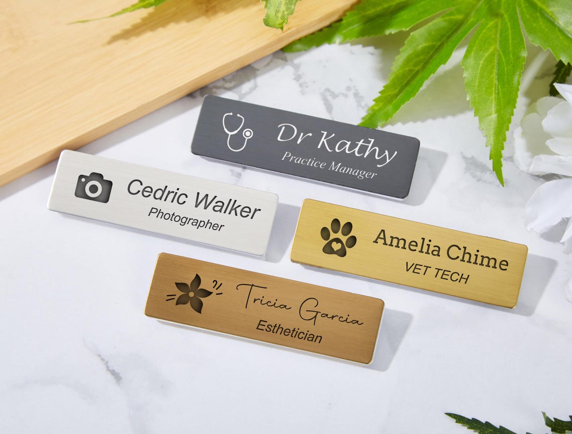 Magnetic Name Tag With Logo,engraved Name Tag Badges,custom Business ...