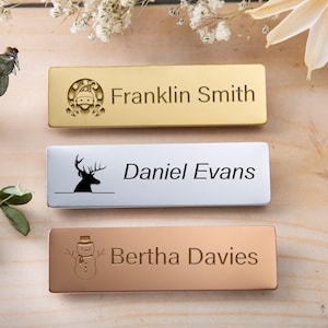 Personalized Engraved Metal Name Badges,staff ID Tags With Magnetic ...