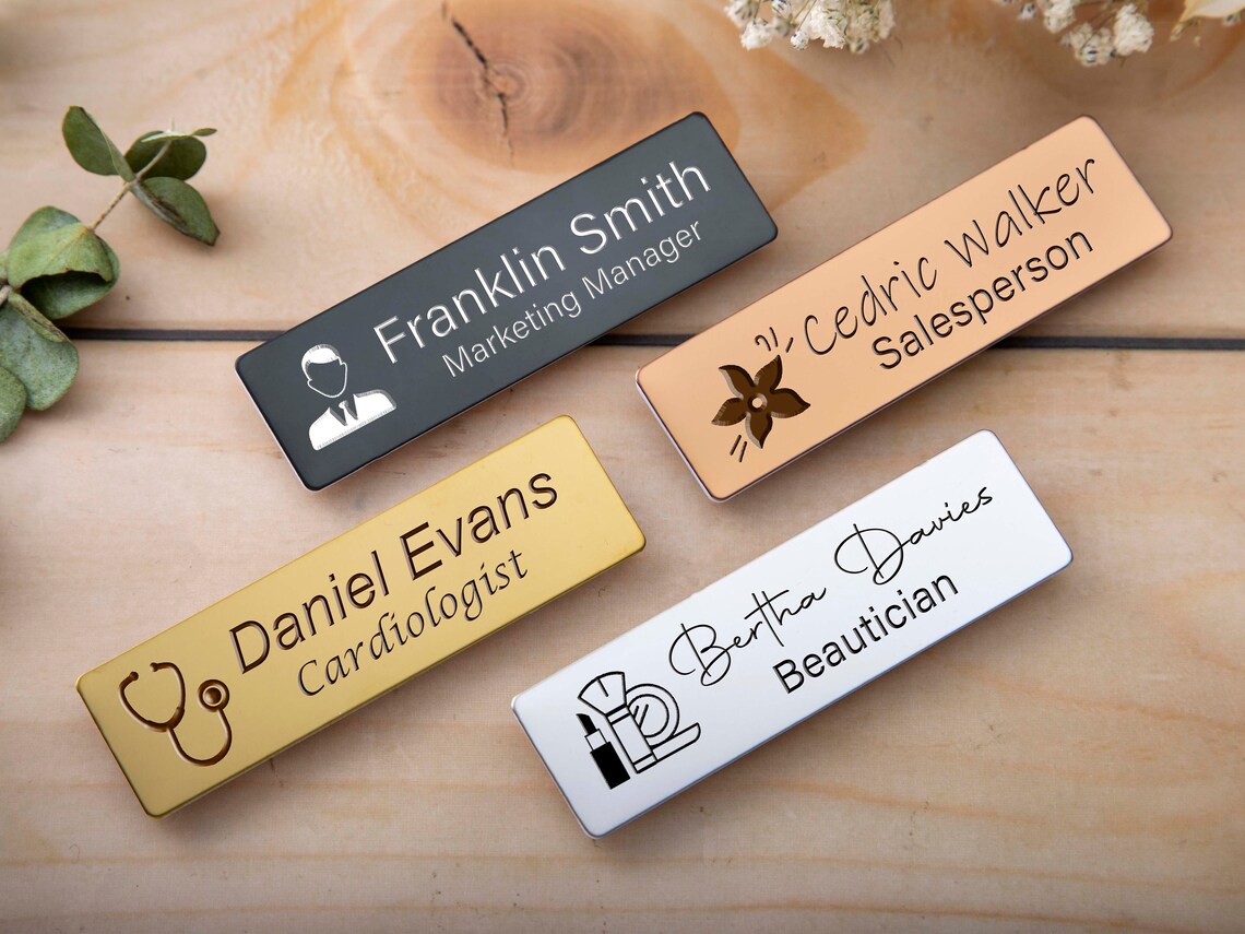 Staff ID Tags With Magnetic,personalized Name Badges,name Plate Tag ...