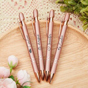 Personalized Luxurious Soft Touch Rose Gold Pen, Gift Pens for Women ...