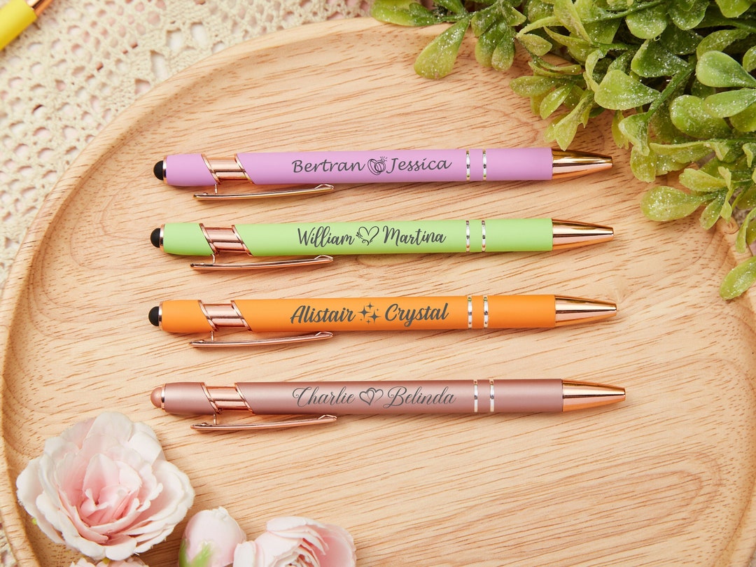 Personalized Luxurious Soft Touch Rose Gold Pen, Gift Pens for Women ...
