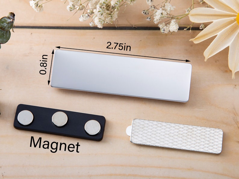 Personalized Engraved Metal Name Badges,staff ID Tags With Magnetic ...