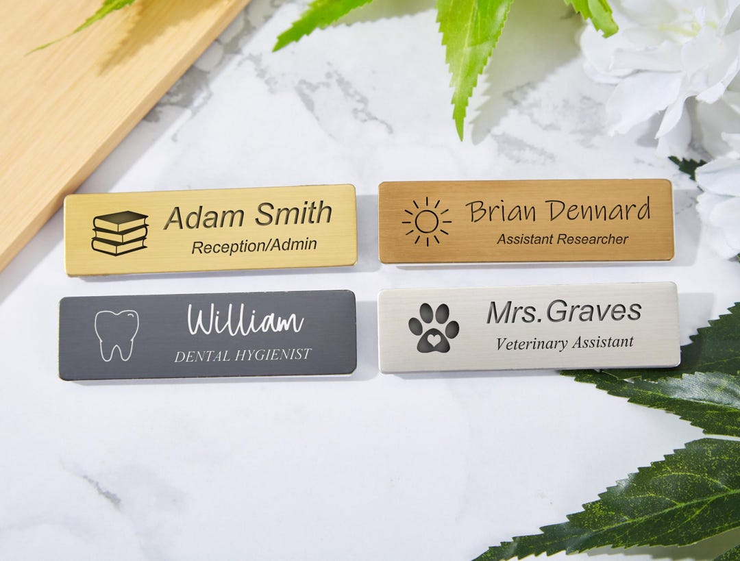 Magnetic Name Tag With Logo,engraved Name Tag Badges,custom Business ...