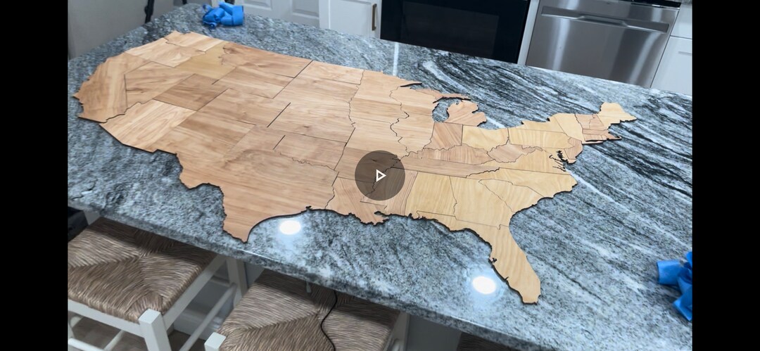 Blank Wooden United States Cutout | Detailed USA Map | 1/8” Plywood Cut ...