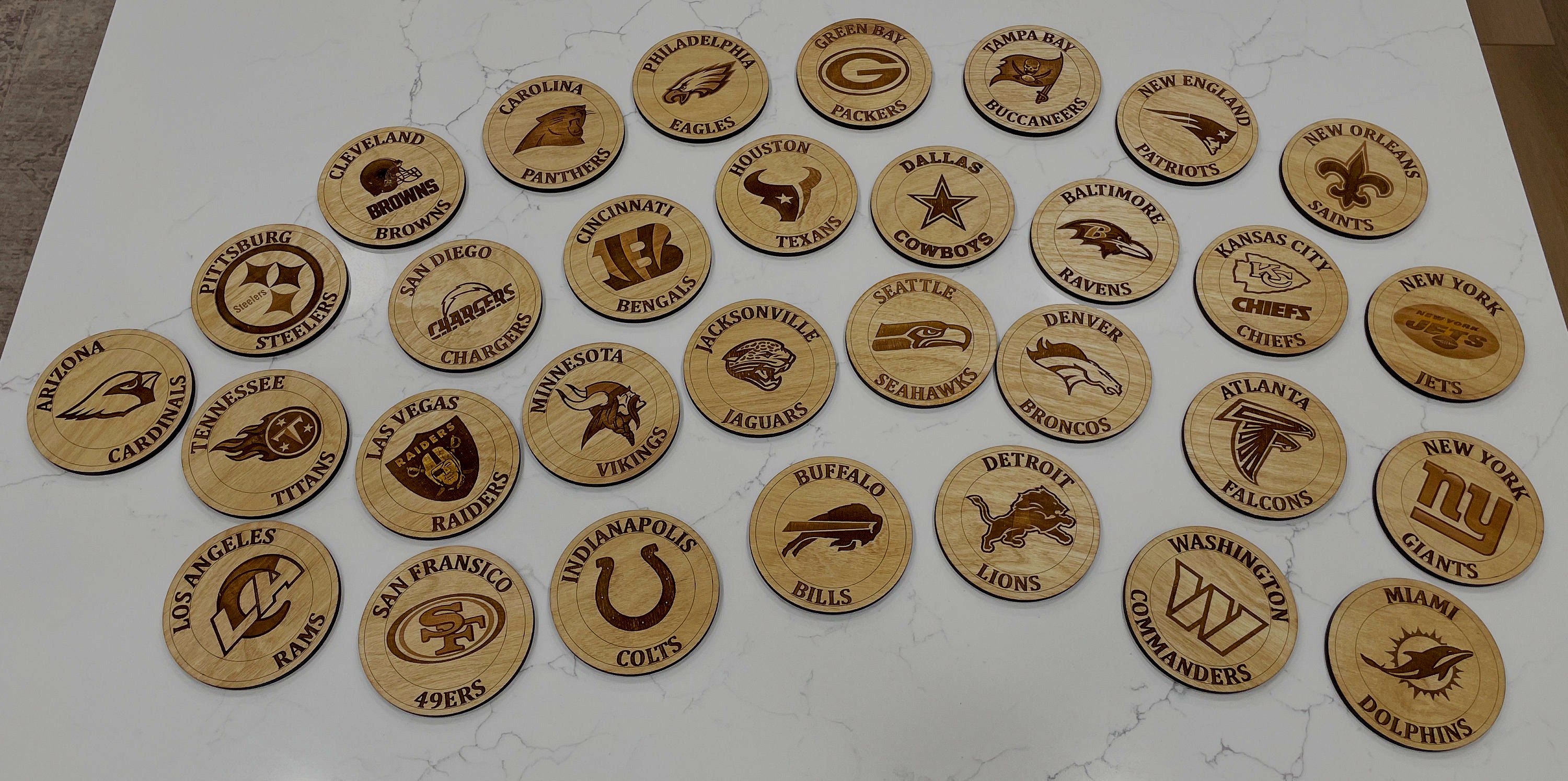 Buffalo Bills Coasters Custom Laser-cut Wood Coasters for Football Fans ...