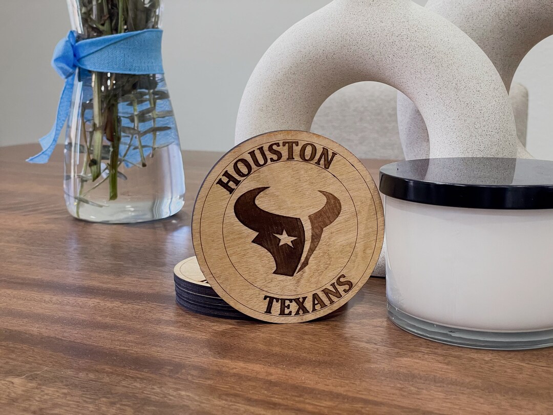 Houston Texans Coasters - Custom Laser-cut Wood Coasters for Football ...
