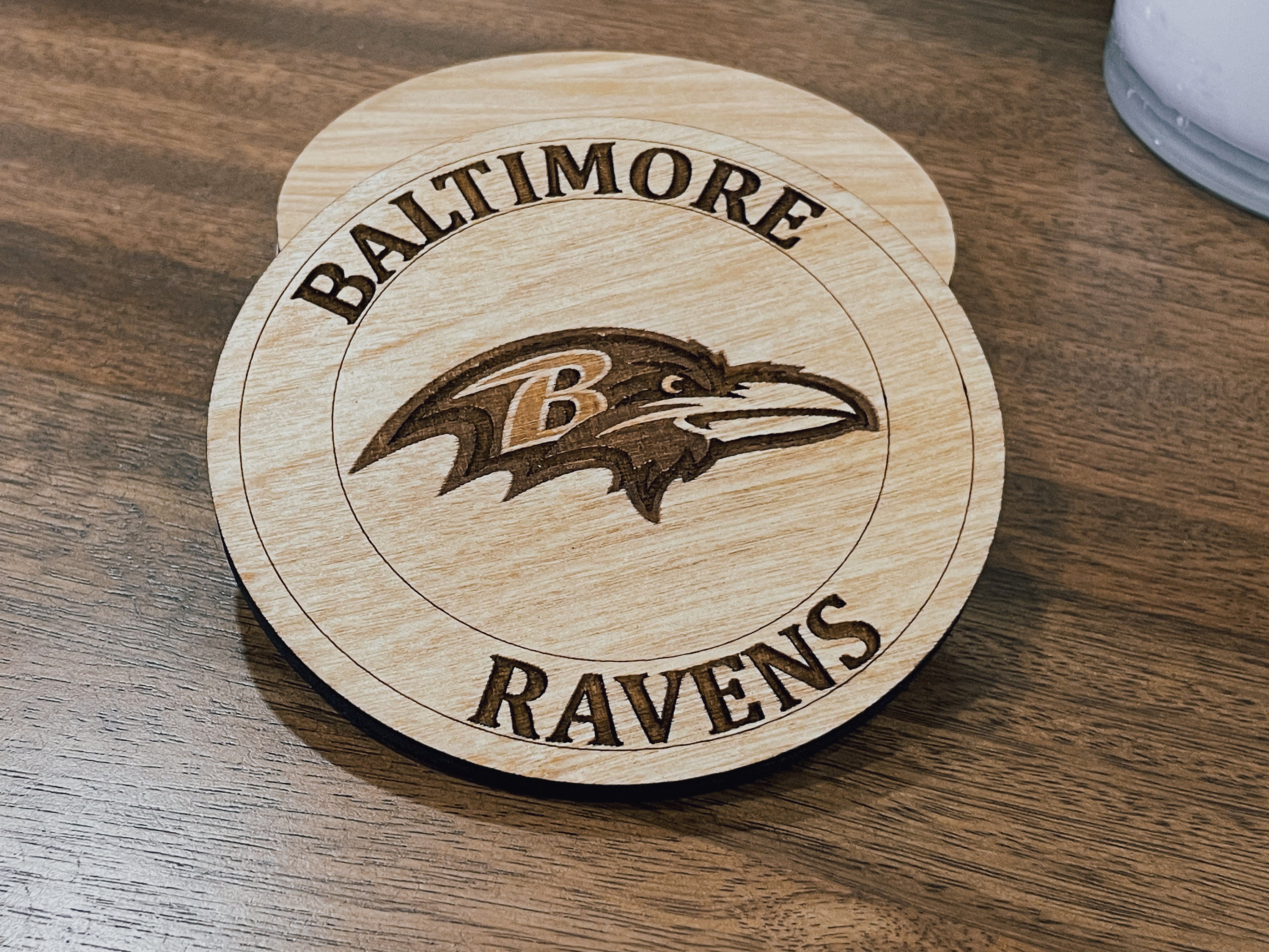 Baltimore Ravens Coasters Custom Laser-cut Wood Coasters for Football ...