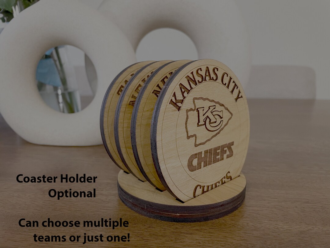 Kansas City Chiefs Coasters - Custom Laser-cut Wood Coasters for ...