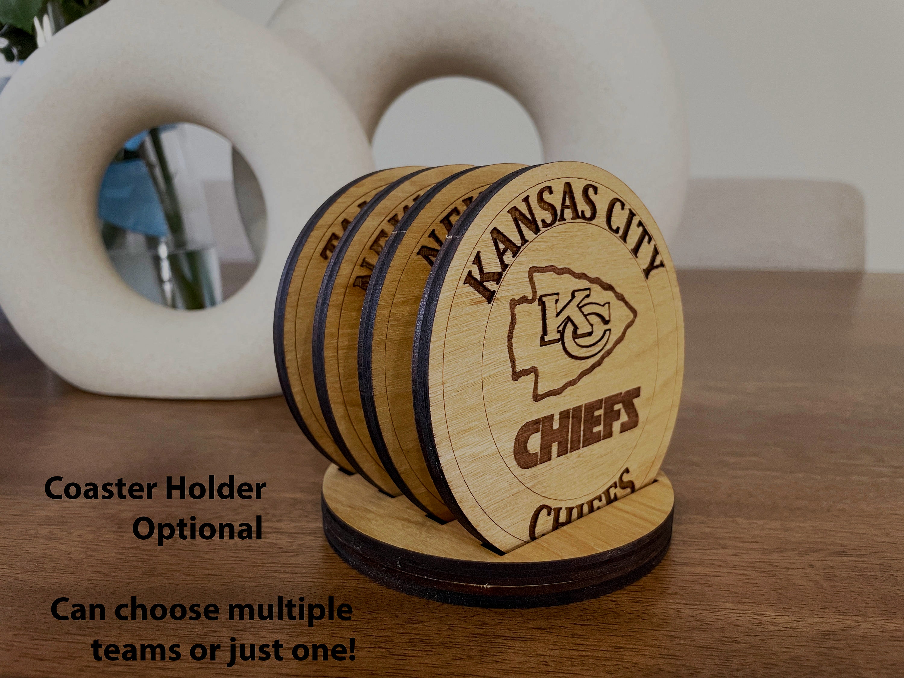 Buffalo Bills Coasters Custom Laser-cut Wood Coasters for Football Fans ...