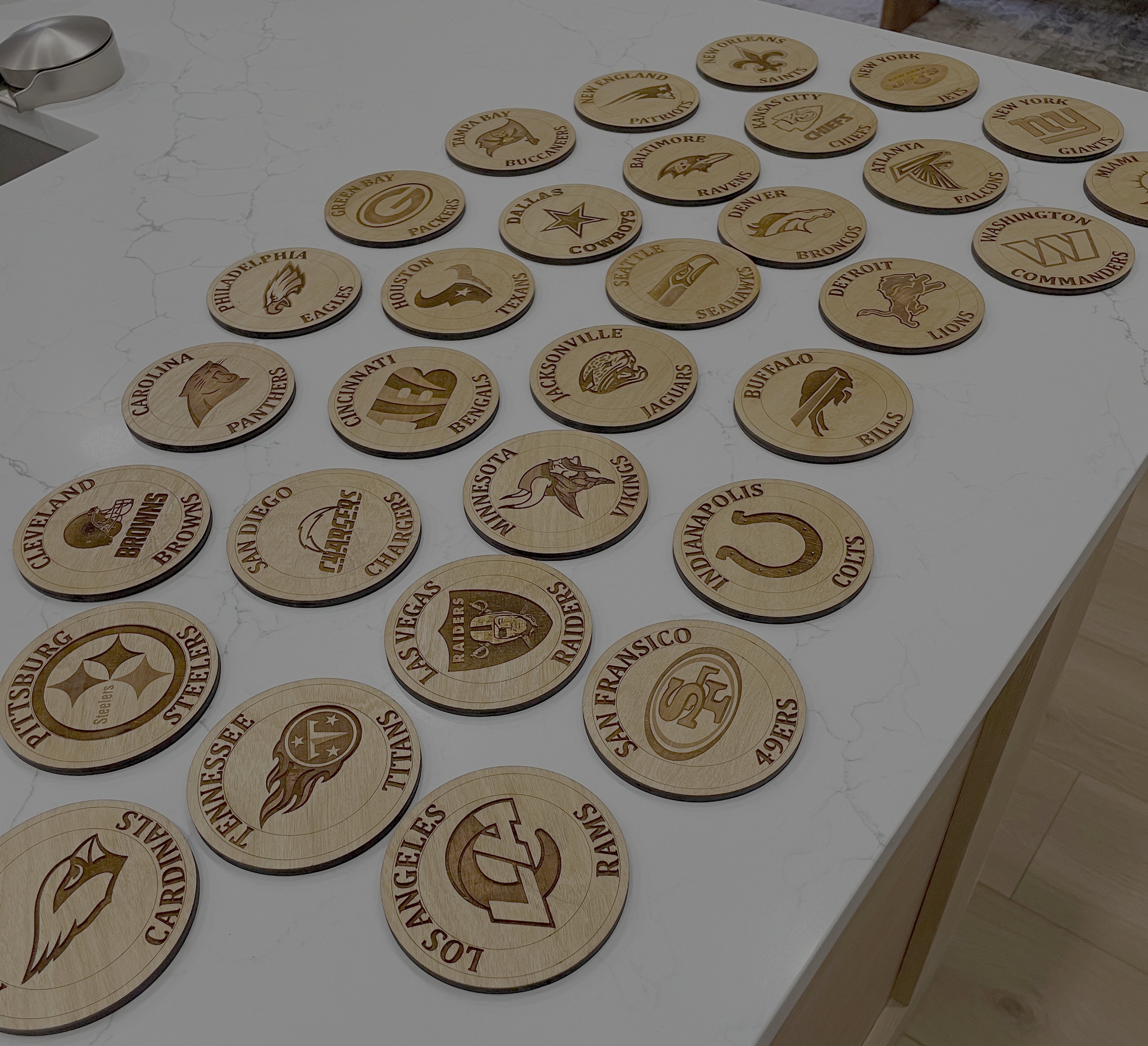 Buffalo Bills Coasters Custom Laser-cut Wood Coasters for Football Fans ...