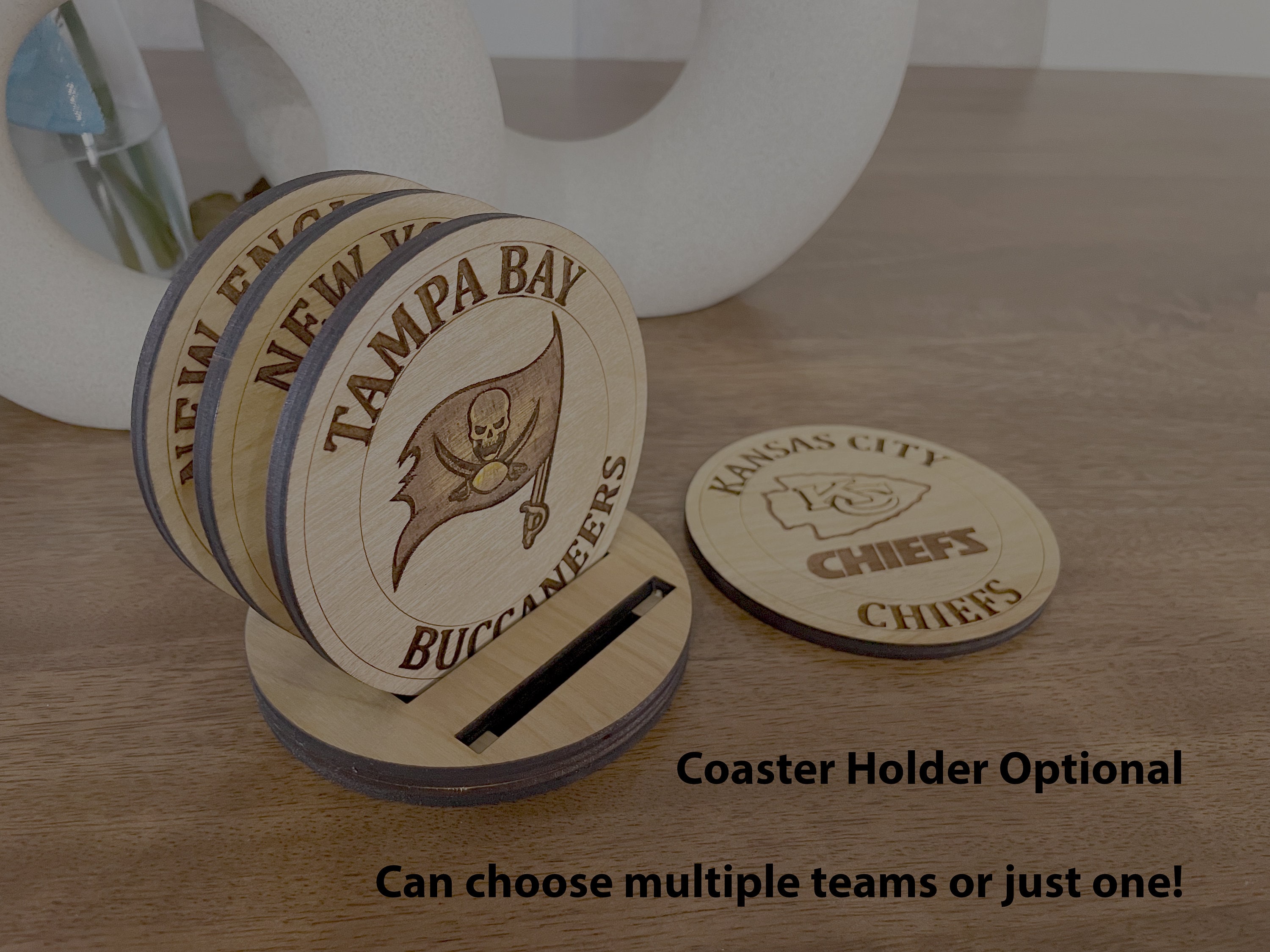 Buffalo Bills Coasters Custom Laser-cut Wood Coasters for Football Fans ...