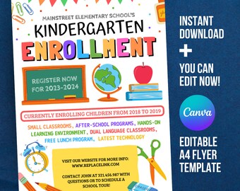 Printable Flyer Template for Preschool Daycare Enrollment - Etsy