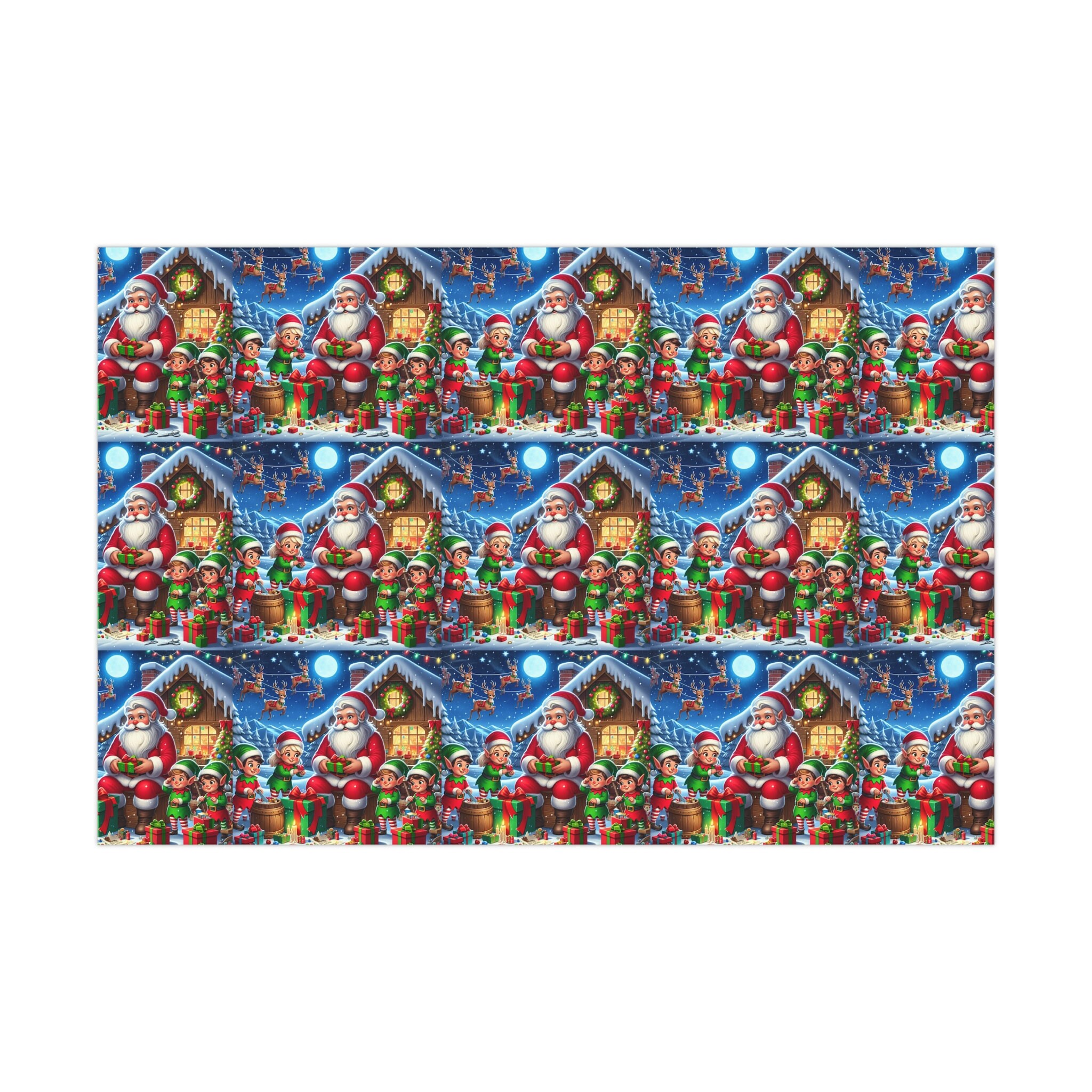 Santa Work Shop Gift Wrap Papers - Etsy