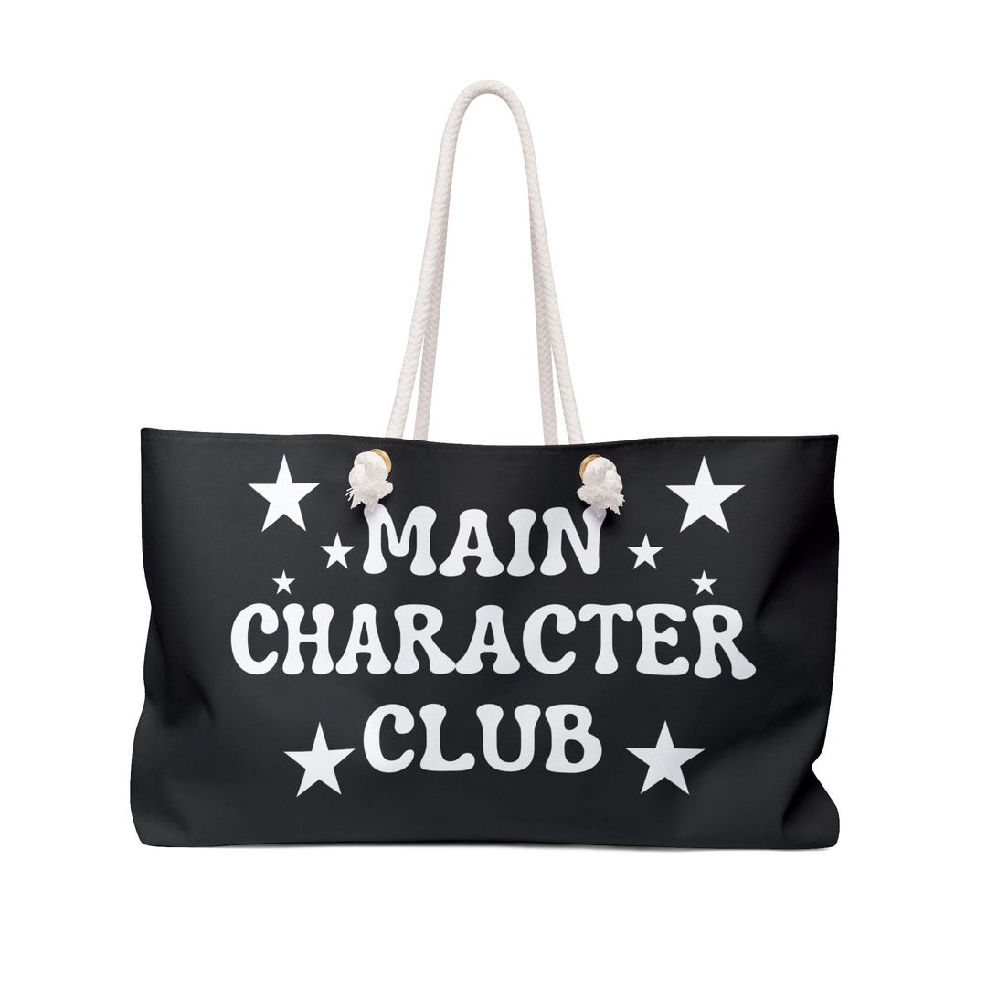 Main Character Club Weekender Bag | Black Oversized Travel Tote With ...