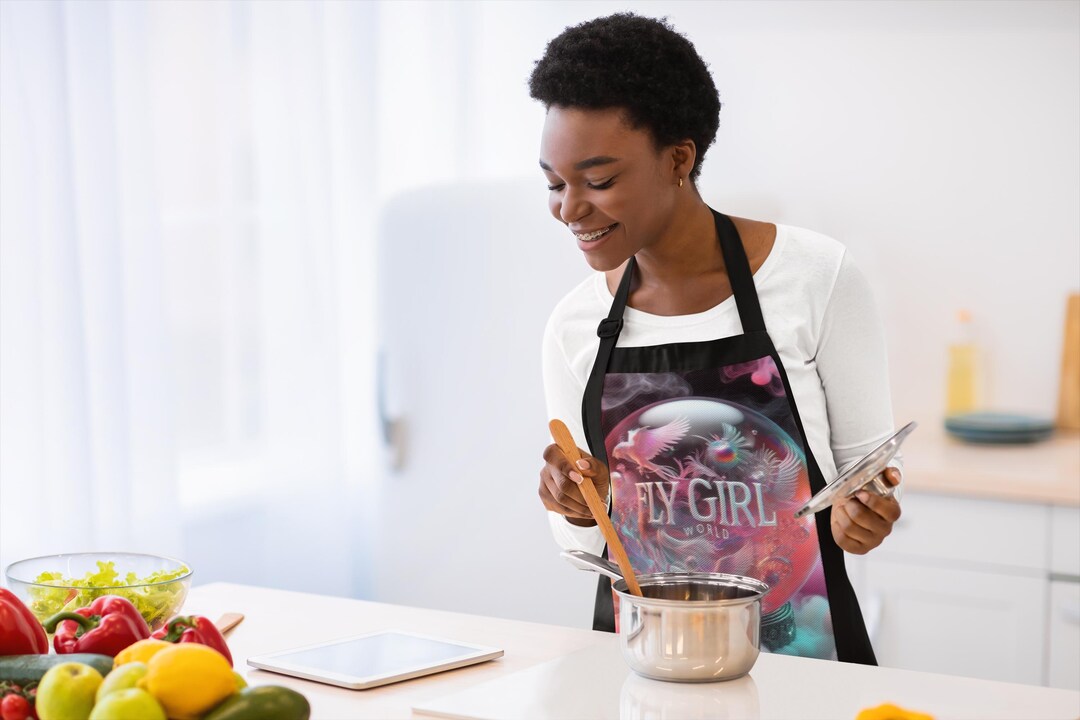 Fly Girl Apron: Colorful Fantasy Cooking Apron for Women - Etsy