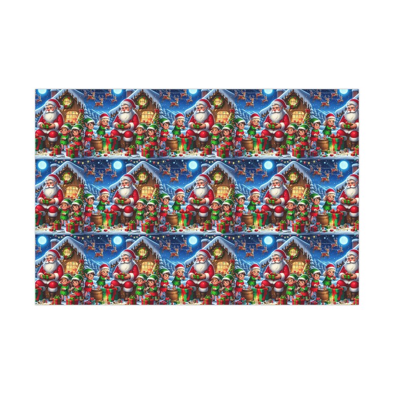 Santa Work Shop Gift Wrap Papers - Etsy
