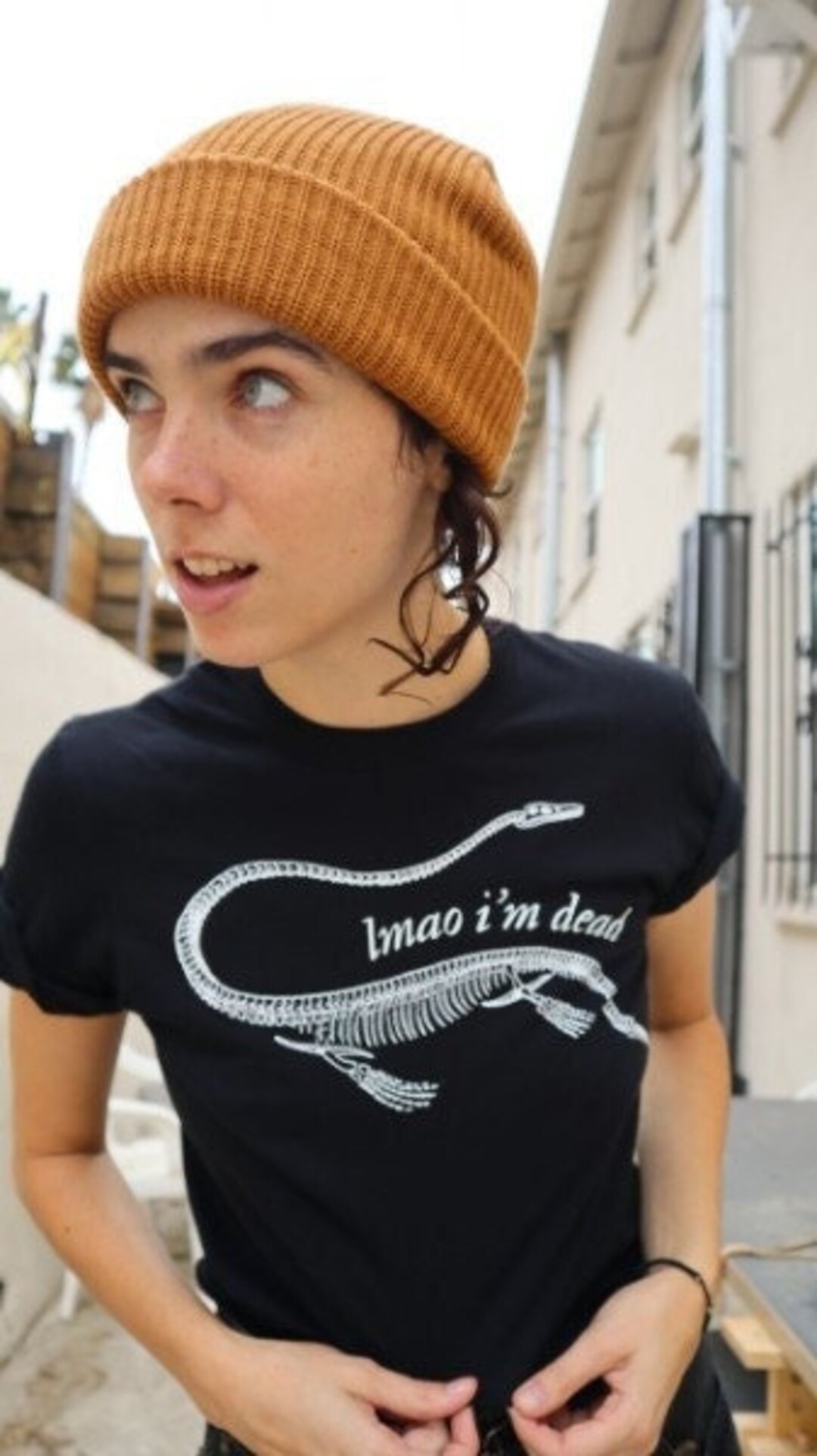 Dinosaur Nessie Skeleton Ghost "lmao Im Dead" Funny T-shirt - Etsy