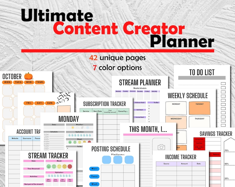 Content Creator Planner | Printable Productivity Journal | Digital Life ...