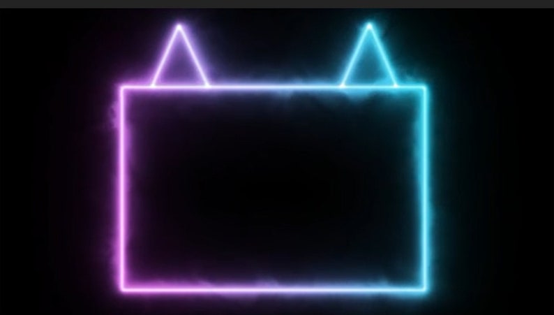 Neon Cat ANIMATED Twitch Facecam Overlay Streamer OBS Designs Moving ...