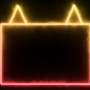Neon Cat ANIMATED Twitch Facecam Overlay Streamer OBS - Etsy