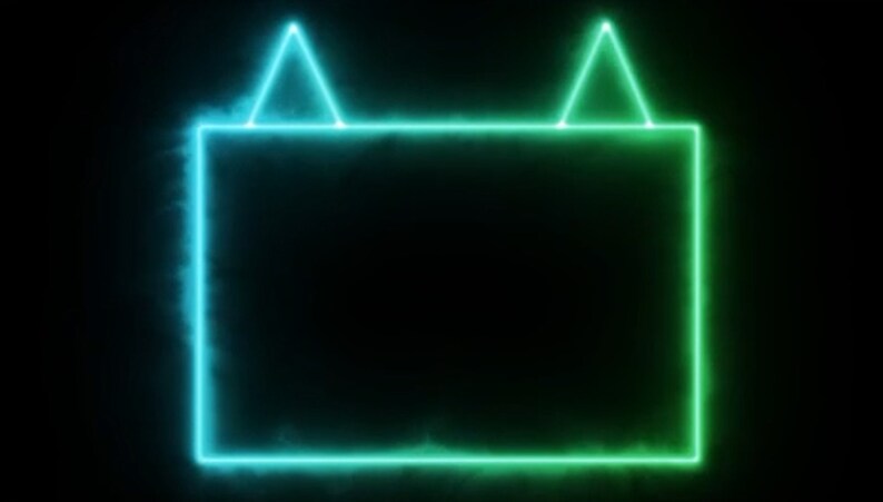 Neon Cat ANIMATED Twitch Facecam Overlay Streamer OBS Designs Moving ...