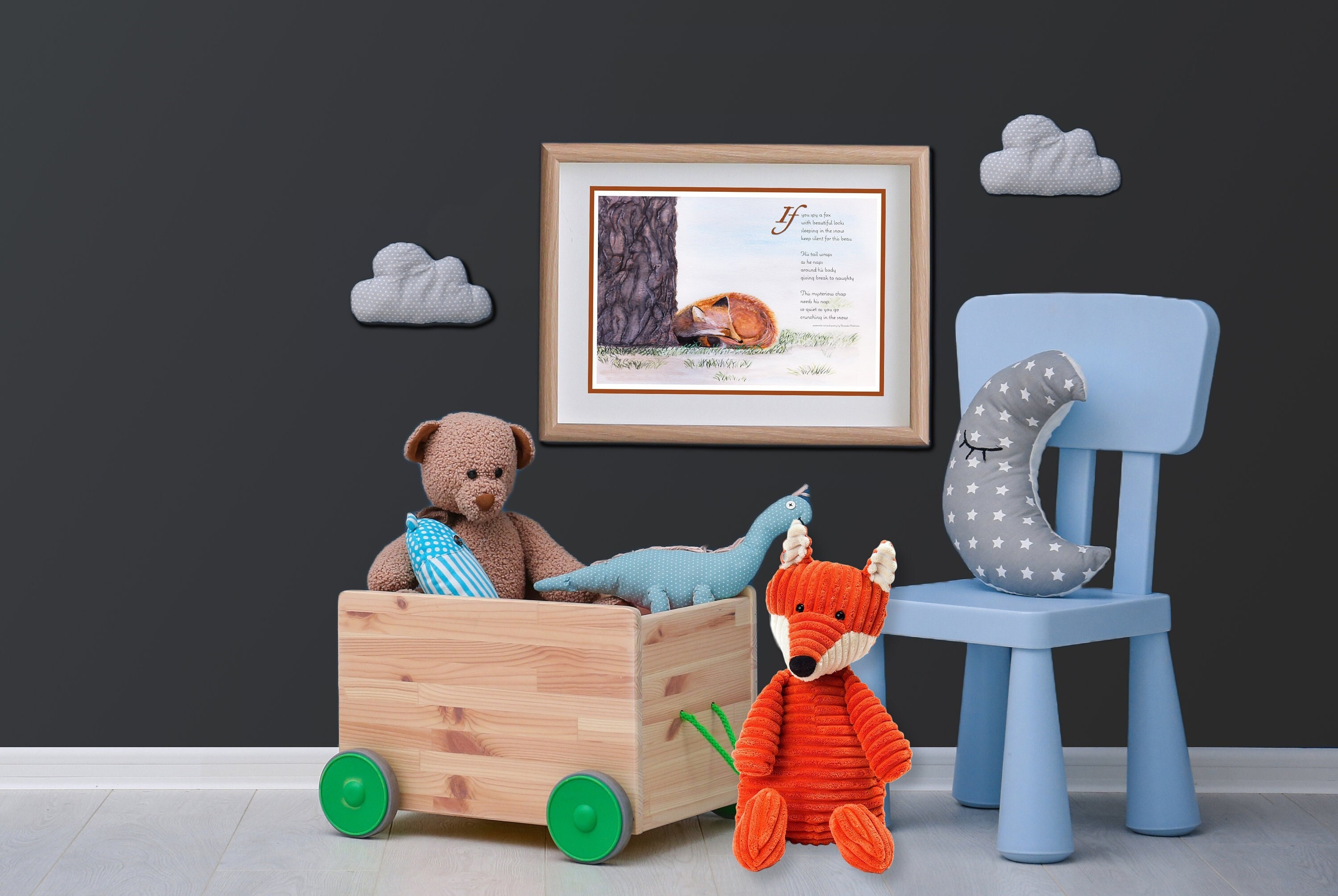 Sleeping Fox Poem & Watercolor Print by Amanda Predmore mandi Available ...