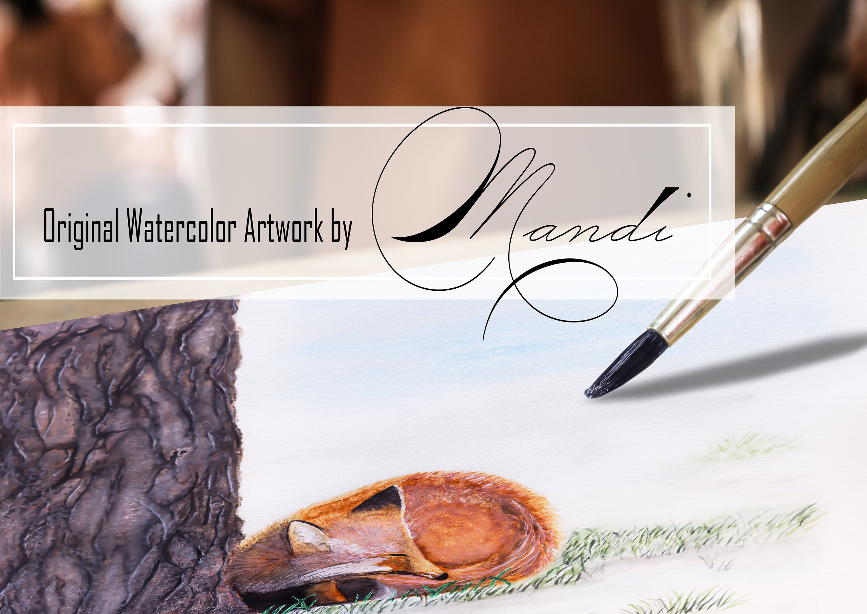 Sleeping Fox Poem & Watercolor Print by Amanda Predmore mandi Available ...