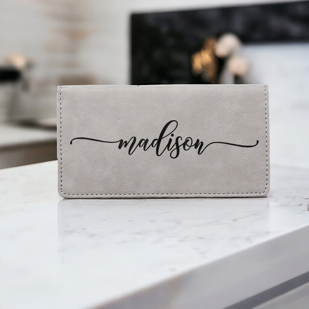 Custom Monogram Checkbook Cover, Personalized Checkbook Holder, Custom ...