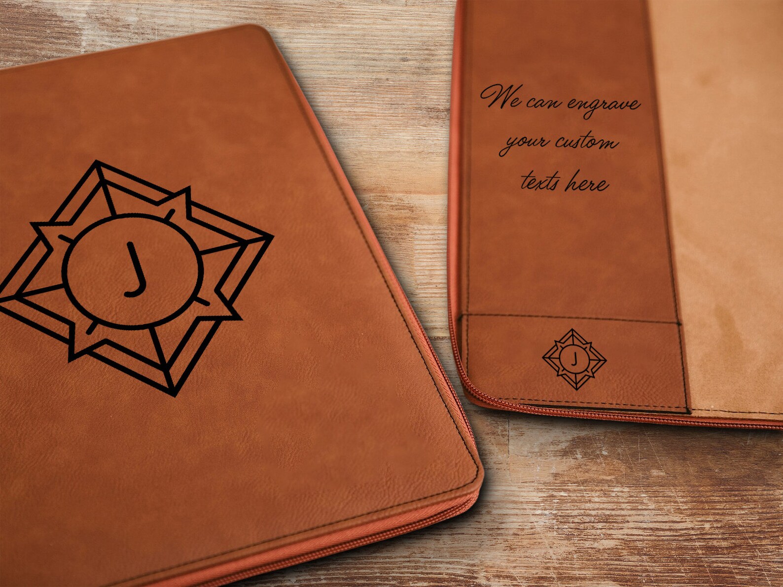 Personalized Zipper Portfolio, Custom Monogram Portfolio With Zipper ...