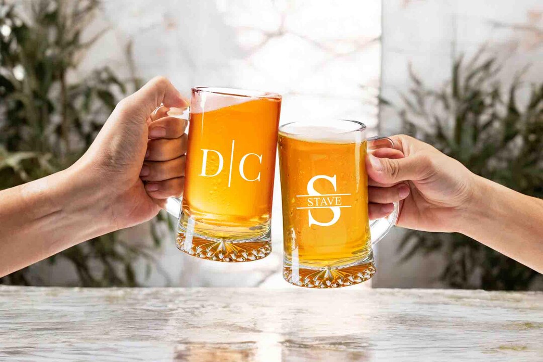 Custom Engraved Beer Mug With Handle, Personalized Beer Glass With Name ...