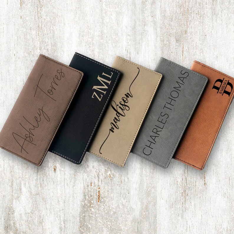 Custom Monogram Checkbook Cover, Personalized Checkbook Holder, Custom ...