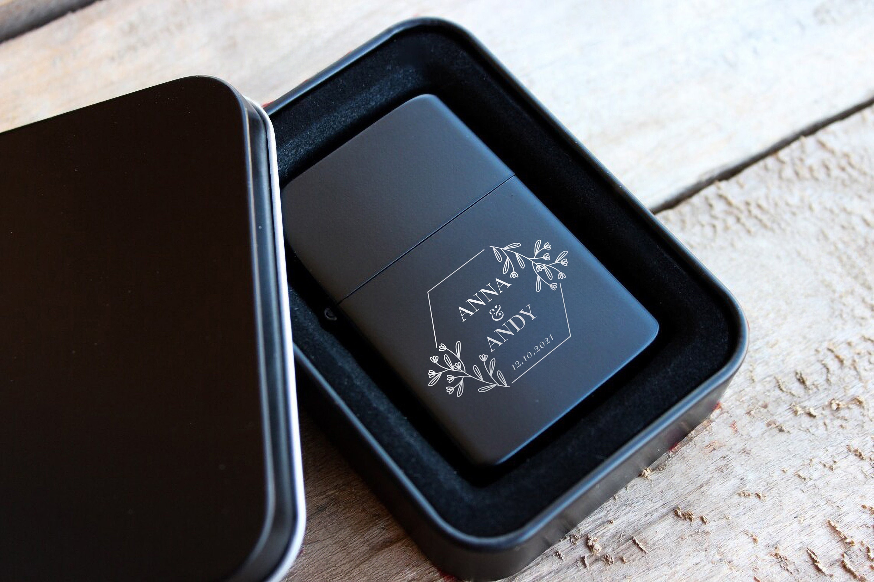 Personalized Lighter, Monogram Lighter, Best Man Gift, Black Lighter ...