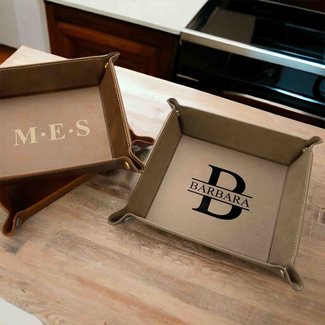 Custom Leather Valet Tray, Personalized Snap up Valet Tray, Mom Gift ...