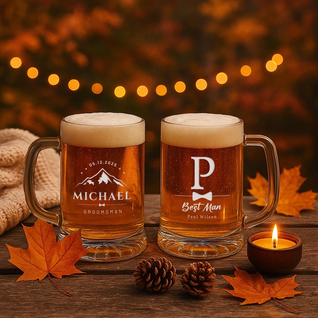 Personalized Beer Mug With Handle, Custom Engraved Beer Stein ...