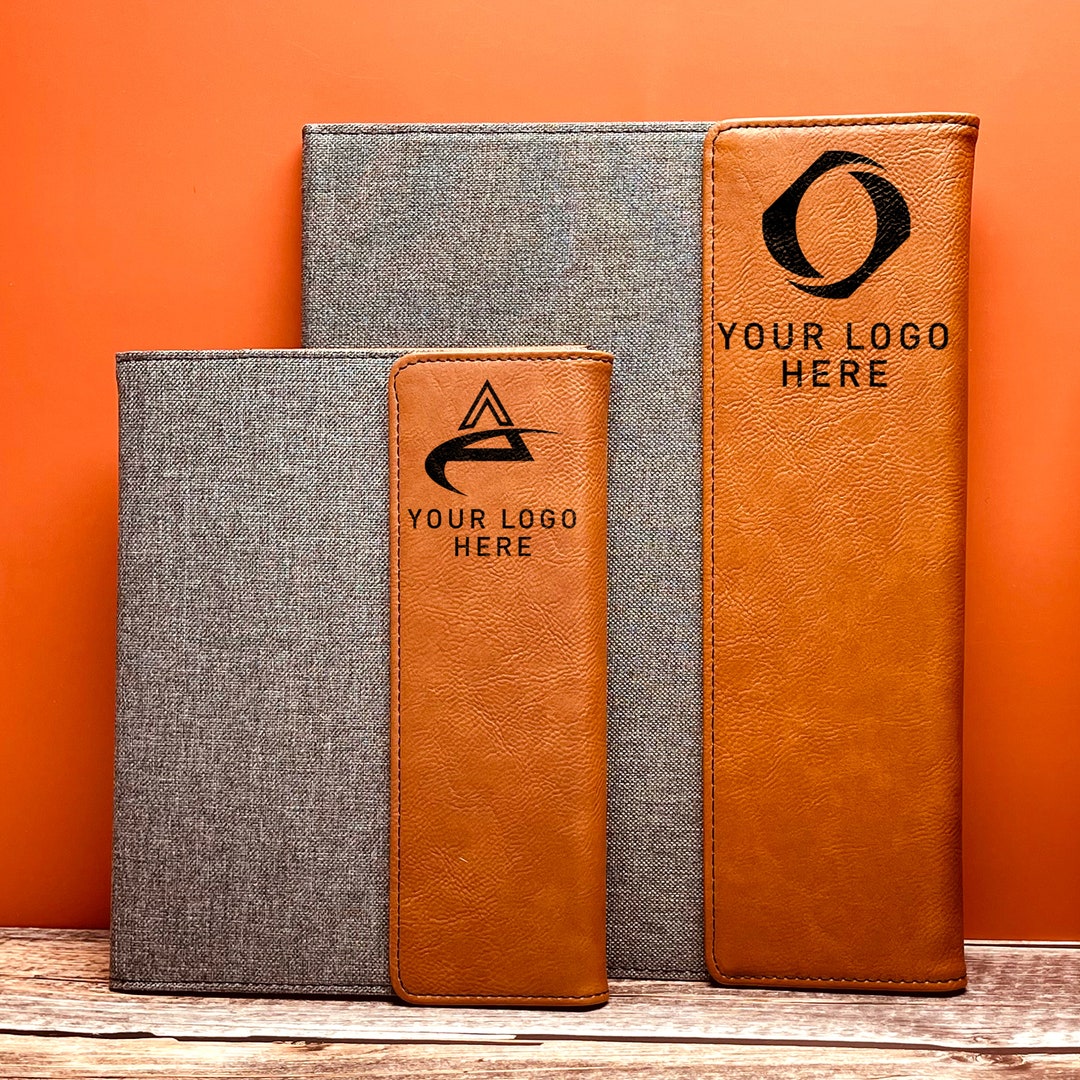 Custom Logo Portfolio, Company Logo Padfolio, Logo Engraved Notepad ...