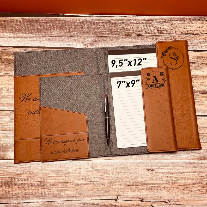 Custom Monogram Portfolio Custom Name Padfolio Notepad - Etsy