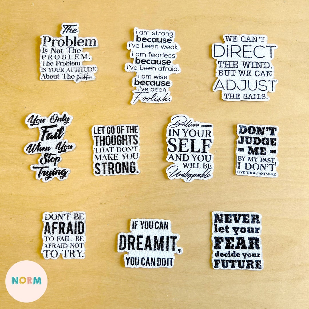 Set of 10 Motivational Quotes Calm Sensory Texture Self-care Stickers ...