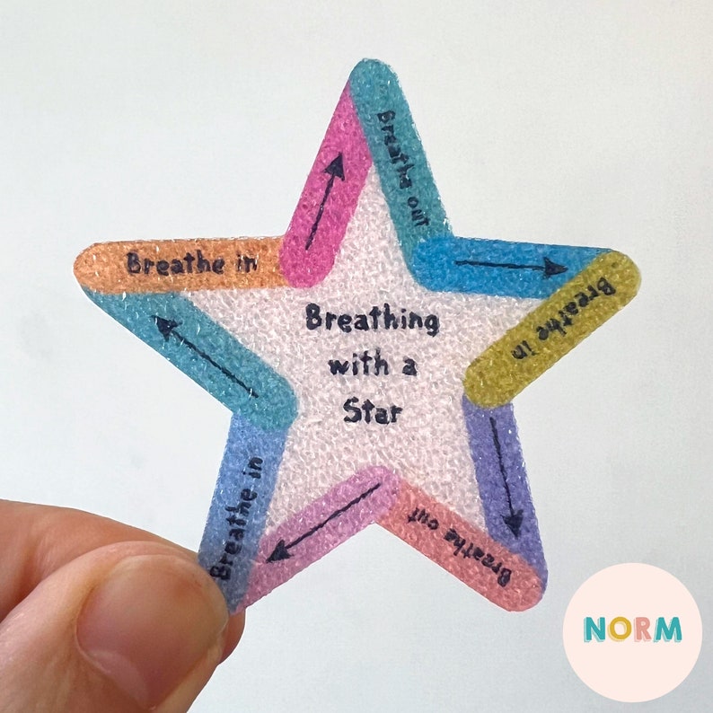 4pc Anxiety Sensory Breathing Stickers Mindfulness Calming - Etsy Australia